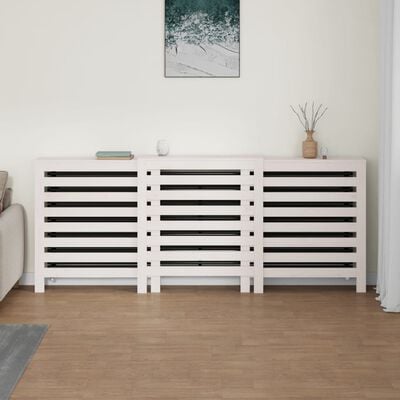 vidaXL Radiator Cover White 210x21x85 cm Solid Wood Pine | vidaXL.ie