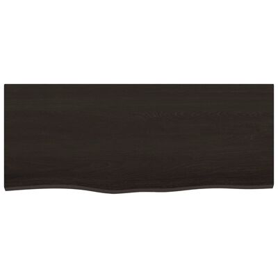 vidaXL Table Top Dark Grey 100x40x2 cm Treated Solid Wood Oak | vidaXL.ie
