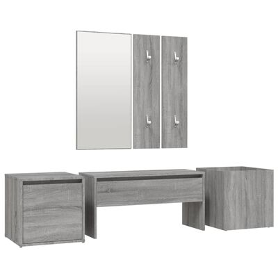 vidaXL Hallway Furniture Set Grey Sonoma Engineered Wood | vidaXL.ie