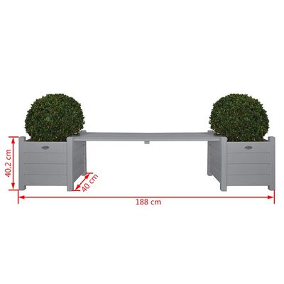 Esschert Design Planters with Bridge Bench Grey CF33G | vidaXL.ie