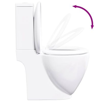 vidaXL Ceramic Toilet Back Water Flow White | vidaXL.ie