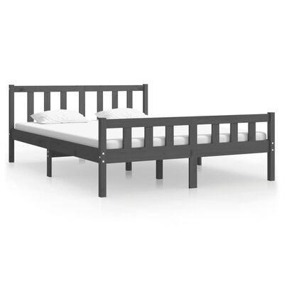 vidaXL Bed Frame Grey Solid Wood 120x190 cm Small Double | vidaXL.ie