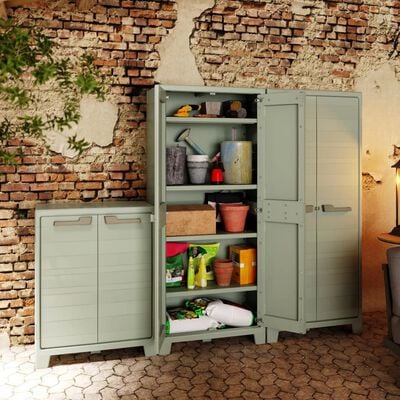 Keter Multi-purpose Outdoor Storage Cabinet Planet Jade Grey | vidaXL.ie