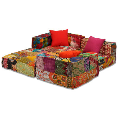vidaXL Modular Sofa Set 12 Pieces Fabric Patchwork | vidaXL.ie