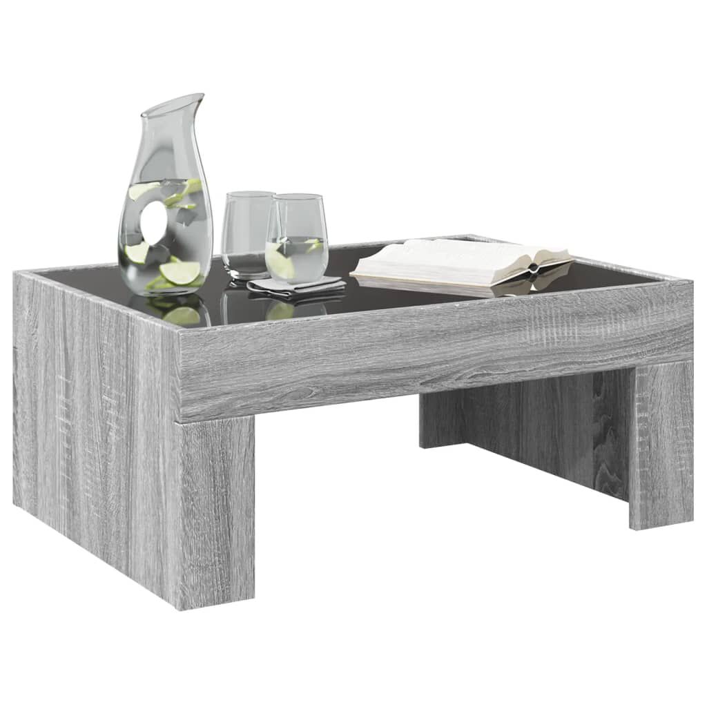vidaXL Coffee Table with Infinity LED Grey Sonoma 70x50x30 cm | vidaXL.ie