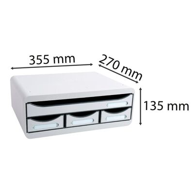 Exacompta Desktop Drawer Set Toolbox with 4 Drawers Light Grey | vidaXL.ie
