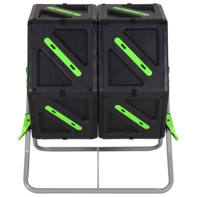 vidaXL Tumbling Composter Dual Chamber 63x60x74 cm 140 L Polypropylene ...