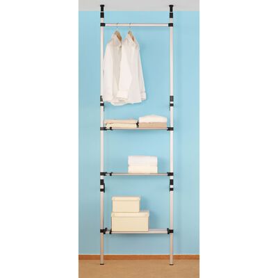 vidaXL Telescopic Wardrobe System with Rods and Shelf Aluminium | vidaXL.ie