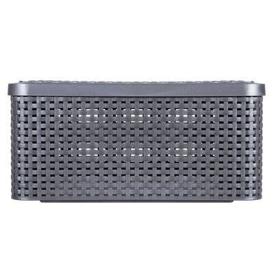 Curver Storage Box with Lid Style M 18L Metallic Silver | vidaXL.ie