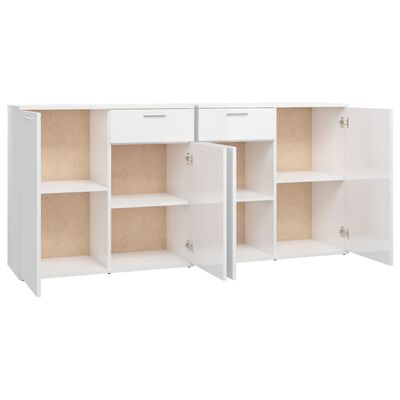 vidaXL Sideboard High Gloss White 160x36x75 cm Engineered Wood | vidaXL.ie