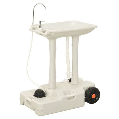 vidaXL Camping Hand Wash Stand with Wheeled Water Tank Grey | vidaXL.ie