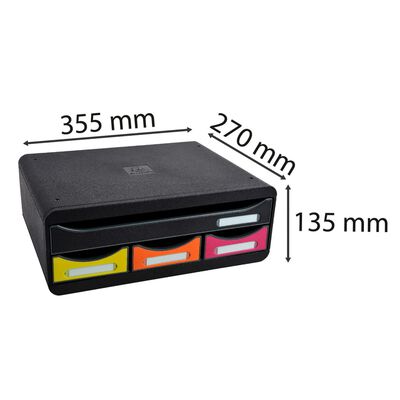 Exacompta Desktop Drawer Set Toolbox with 4 Drawers Harlequin | vidaXL.ie