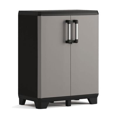 Keter Low Storage Cabinet Pro Black and Grey | vidaXL.ie
