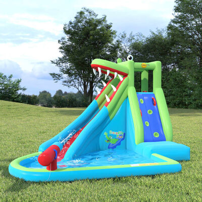 Happy Hop Inflatable Water Slide with Splash Pool 356x300x230 cm PVC ...