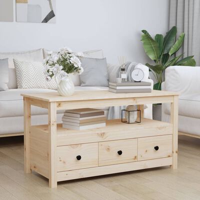 vidaXL Coffee Table 102x49x55 cm Solid Wood Pine | vidaXL.ie