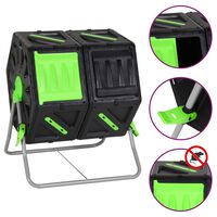 vidaXL Tumbling Composter Dual Chamber 63x60x74 cm 140 L Polypropylene ...