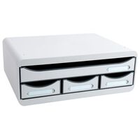 Exacompta Desktop Drawer Set Toolbox with 4 Drawers Light Grey | vidaXL.ie