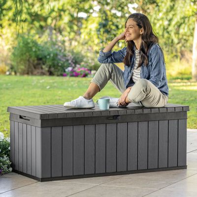 Keter Garden Storage Box Darwin 380 L Grey | vidaXL.ie