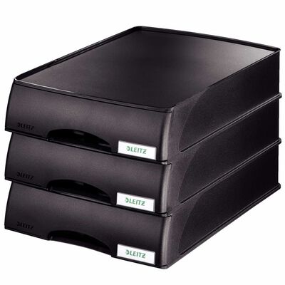 Leitz Plus Letter Tray Drawer Unit Black | vidaXL.ie