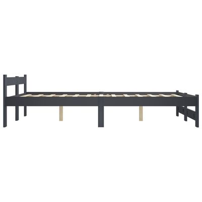 vidaXL Bed Frame Dark Grey Solid Pine Wood 180x200 cm Super King ...