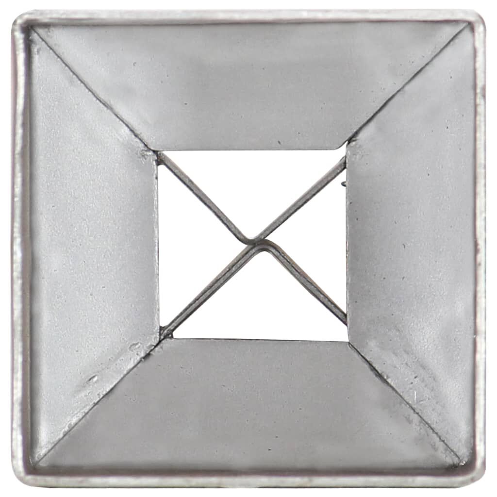 vidaXL Ground Spikes 6 pcs Silver 7x7x75 cm Galvanised Steel | vidaXL.ie