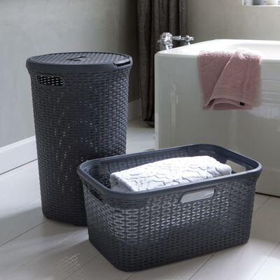 Curver Laundry Basket Style 45L Anthracite | vidaXL.ie