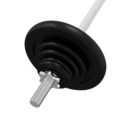 vidaXL Barbell with Plates 60 kg Cast Iron | vidaXL.ie