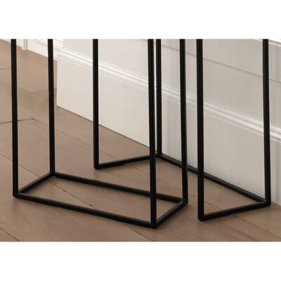 Rousseau 3 Piece Side Table Set Triplex Metal Multicolour | vidaXL.ie