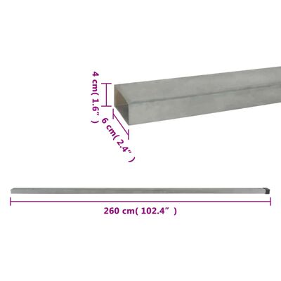 vidaXL Garden Fence Posts 40 pcs Silver 260 cm Steel | vidaXL.ie