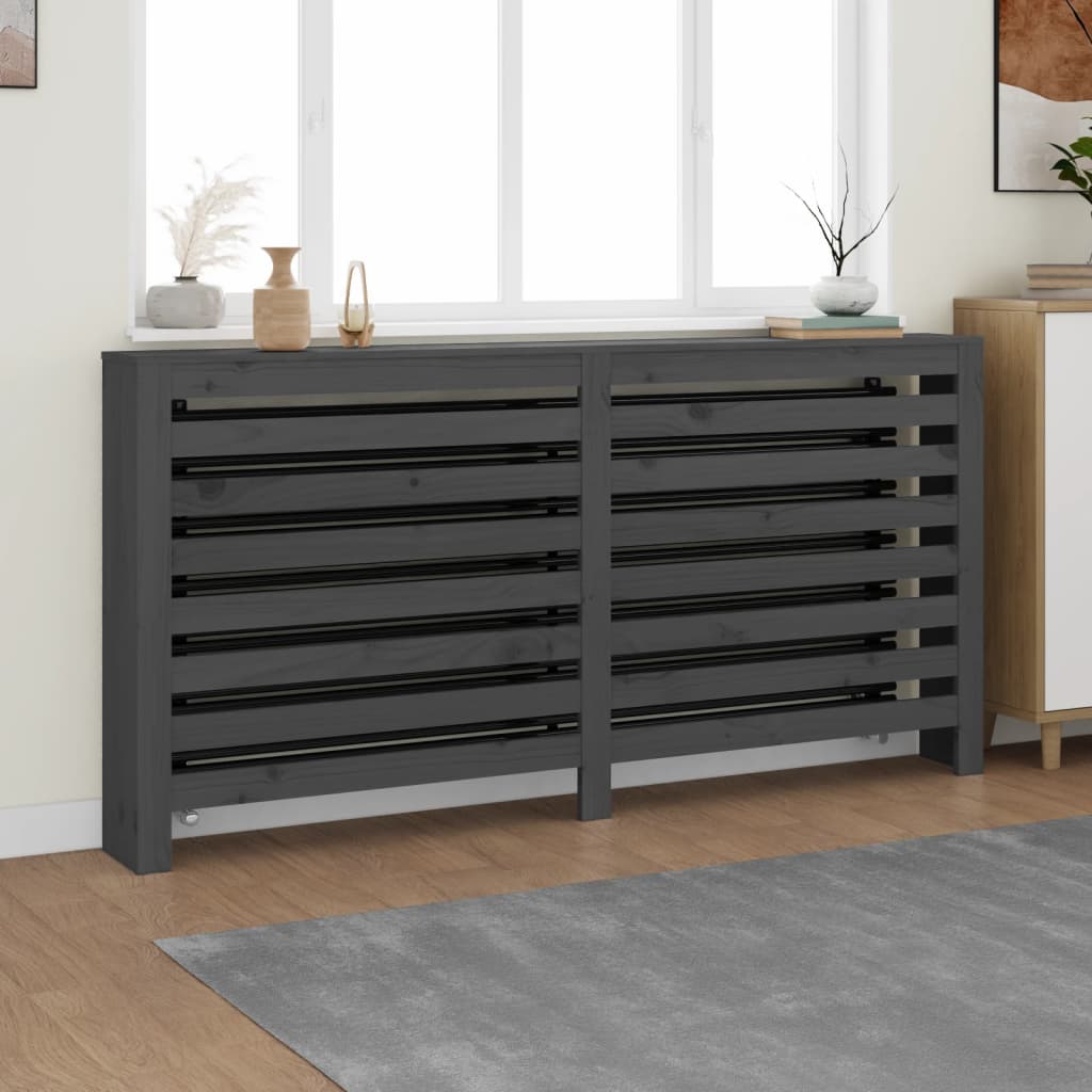 vidaXL Radiator Cover Grey 169x19x84 cm Solid Wood Pine | vidaXL.ie