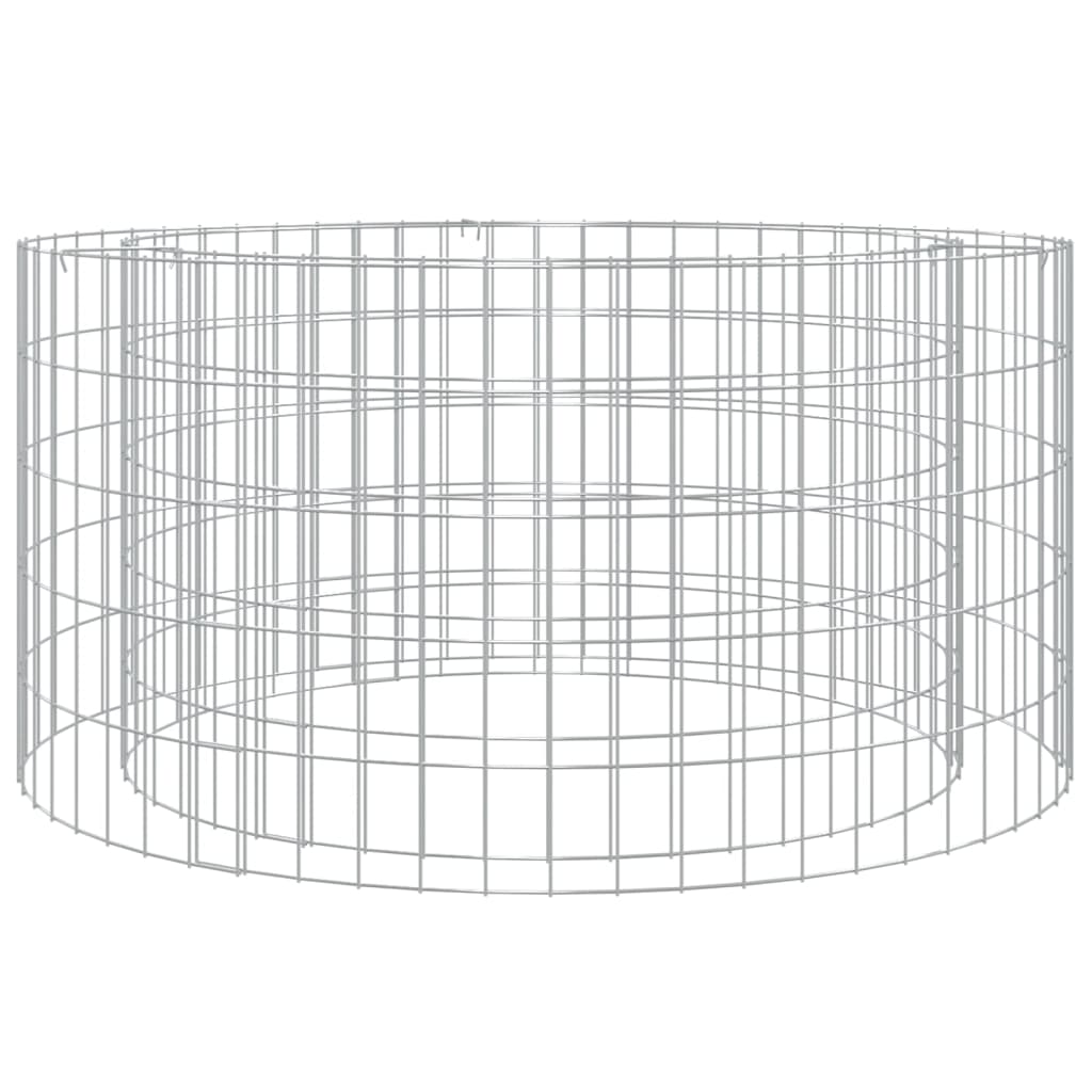 vidaXL Gabion Fire Pit Ø 100 cm Galvanised Iron | vidaXL.ie