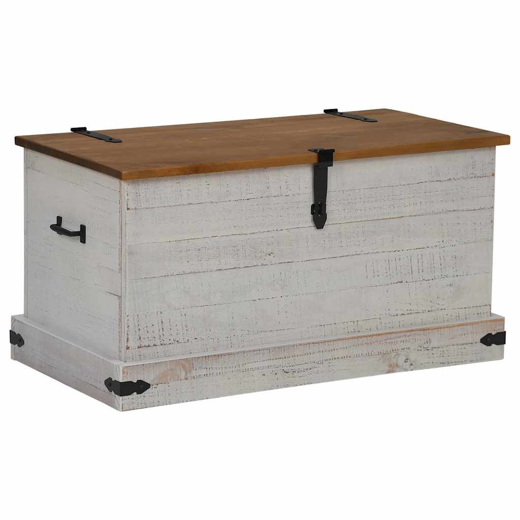 vidaXL Storage Chest HALDEN White 91x48x47 cm Solid Wood Pine | vidaXL.ie