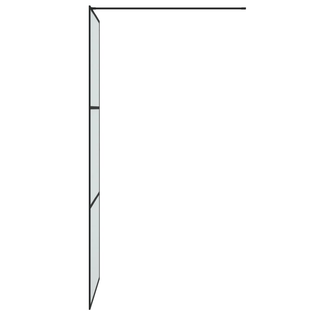 vidaXL Walk-in Shower Wall Black 80x195 cm Frosted ESG Glass | vidaXL.ie