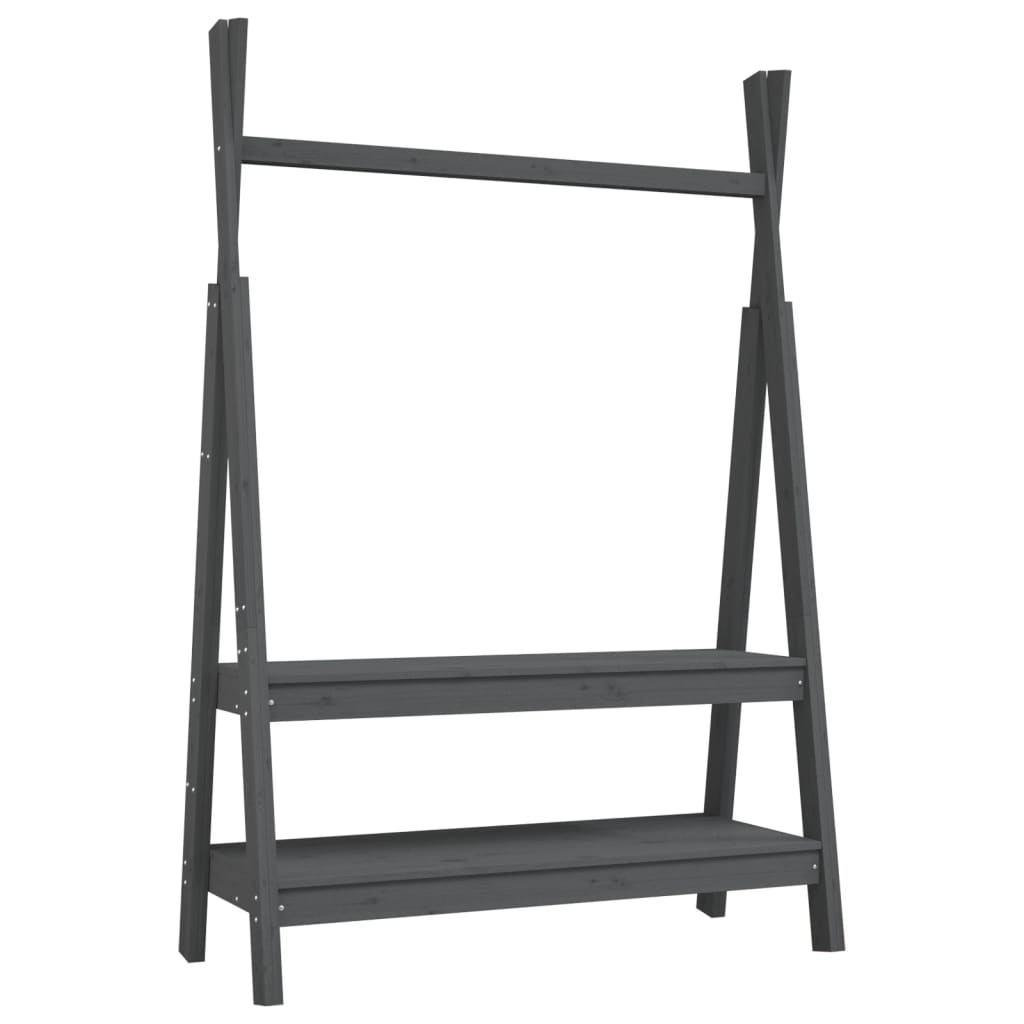 vidaXL Clothes Rack Grey 100x45.5x150 cm Solid Wood Pine | vidaXL.ie