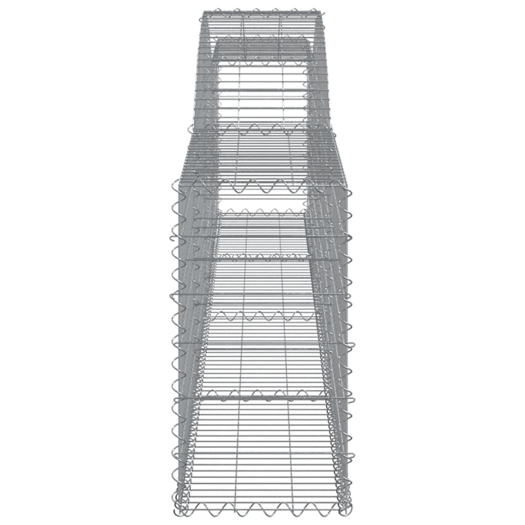 vidaXL Arched Gabion Baskets 8 pcs 400x30x60/80 cm Galvanised Iron ...