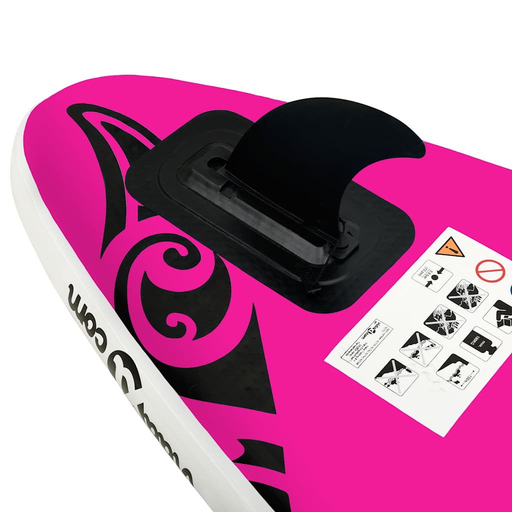 vidaXL Inflatable Stand Up Paddleboard Set 366x76x15 cm Pink | vidaXL.ie
