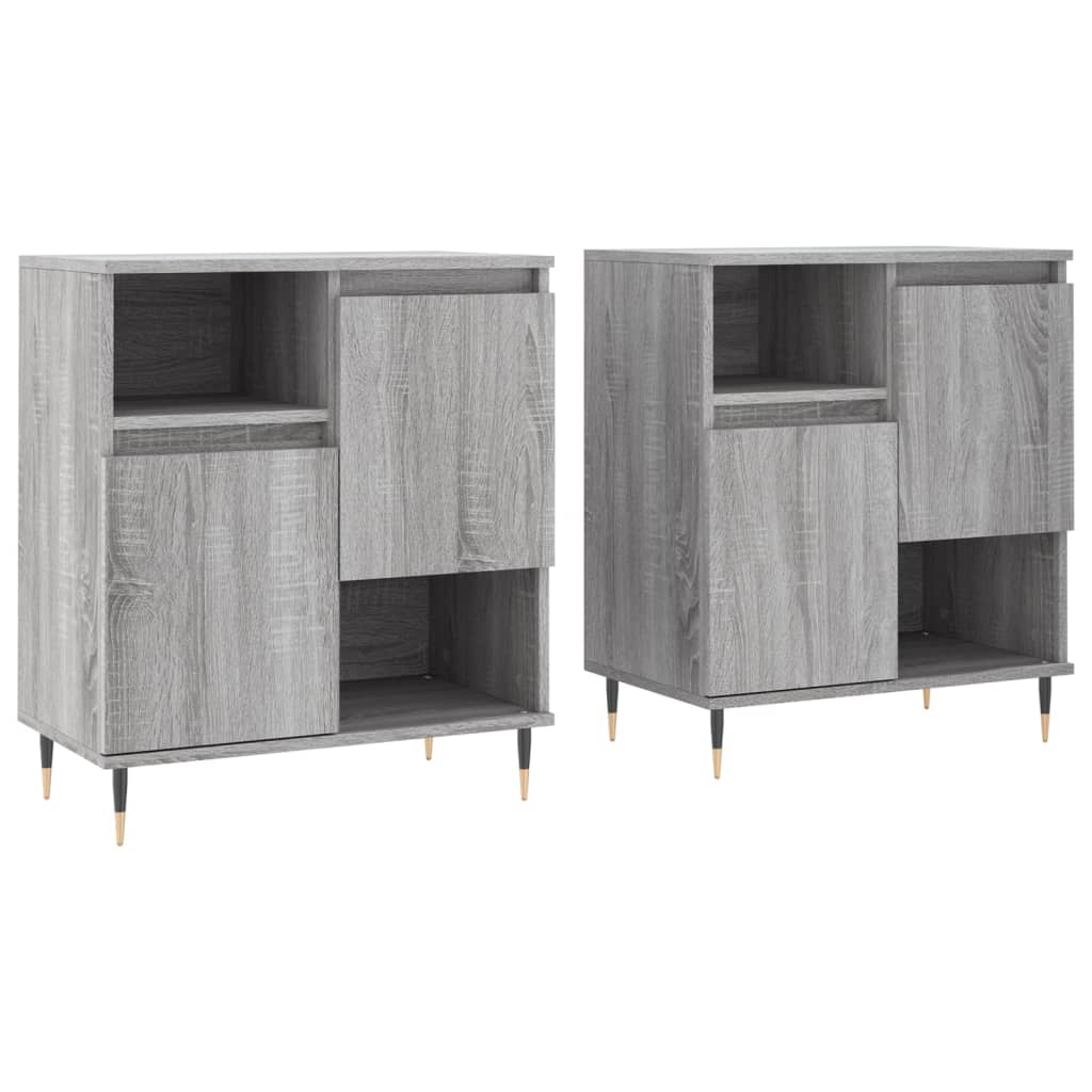 vidaXL Sideboards 2 pcs Grey Sonoma Engineered Wood | vidaXL.ie