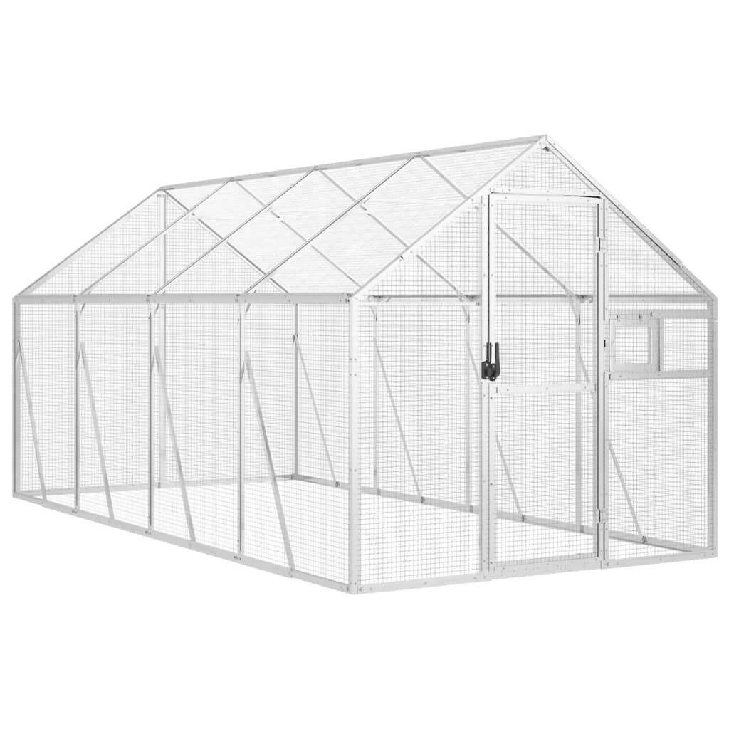 vidaXL Aviary Silver 1.79x4x1.85 m Aluminium | vidaXL.ie
