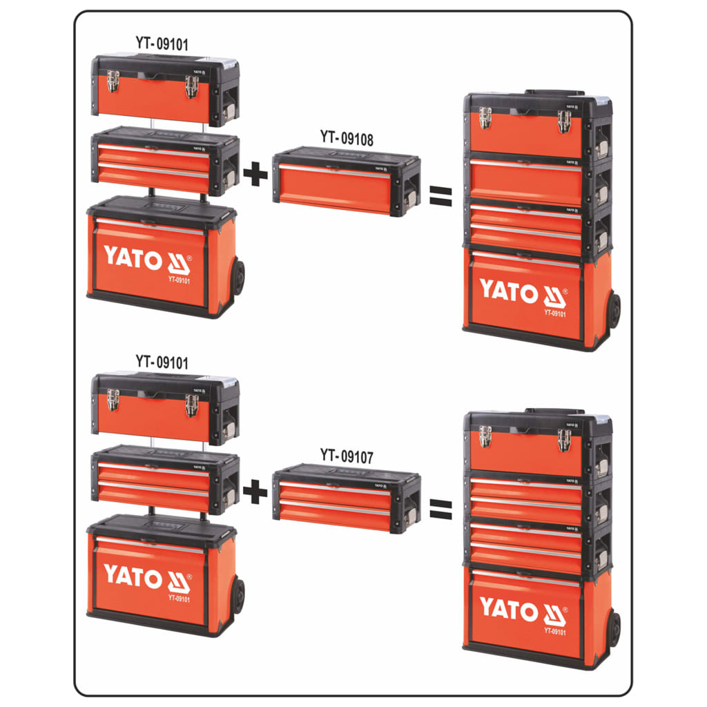 YATO Trolley Tool Box with 3 Drawers 52x32x72 cm | vidaXL.ie