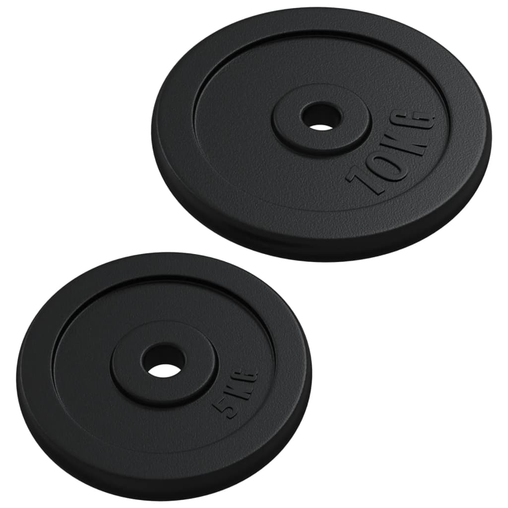 vidaXL Barbell with Plates 60 kg Cast Iron | vidaXL.ie