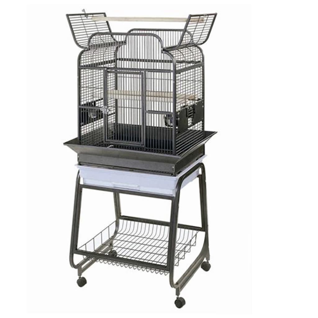 Strong Parrot Cage Villa Gaia Silverstone Grey 56x43x160 cm 93030 ...