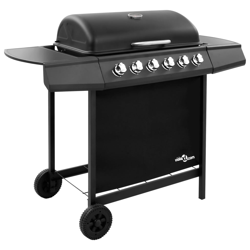 vidaXL Gas BBQ Grill with 6 Burners Black | vidaXL.ie