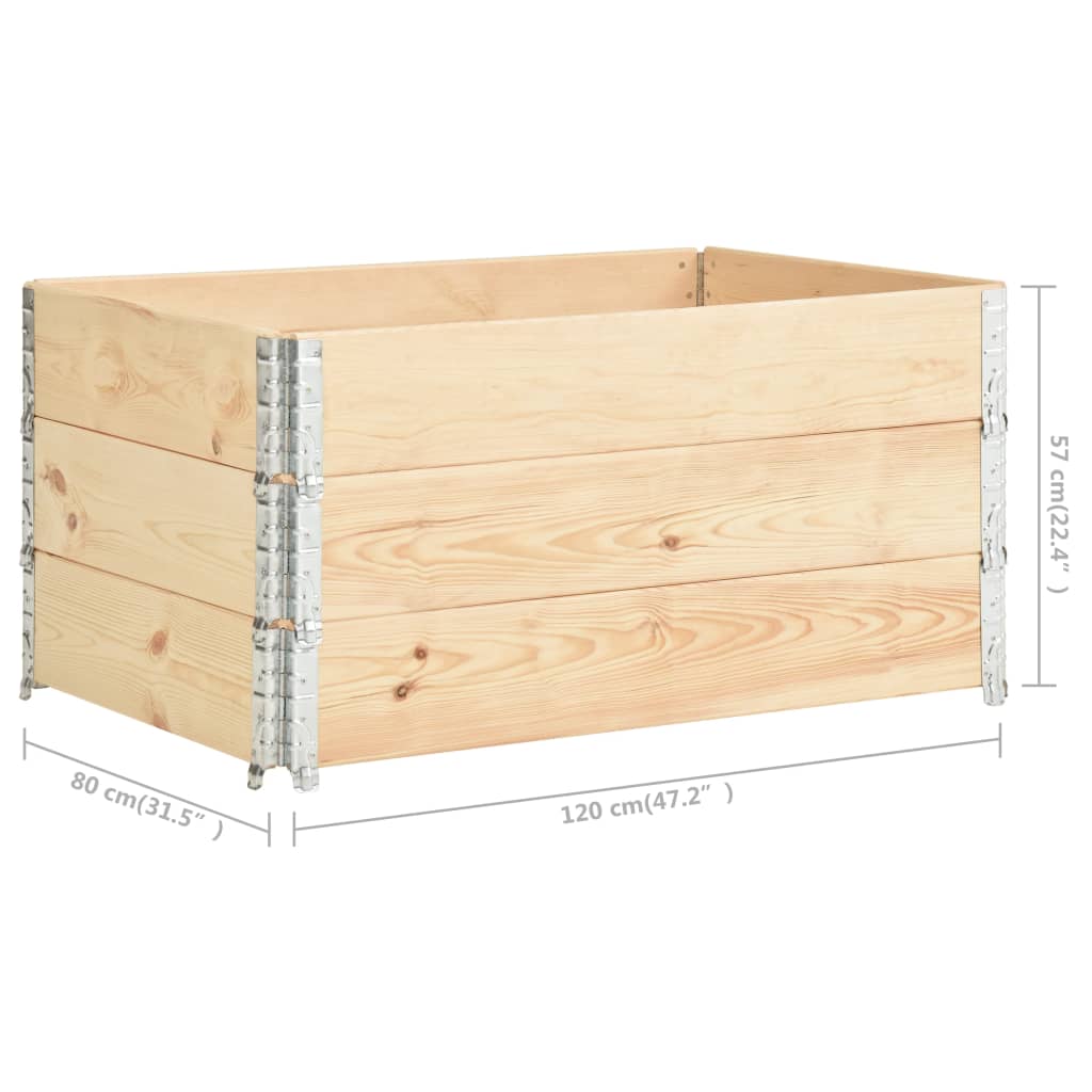 vidaXL Pallet Collars 3 pcs 80x120 cm Solid Pine Wood | vidaXL.ie