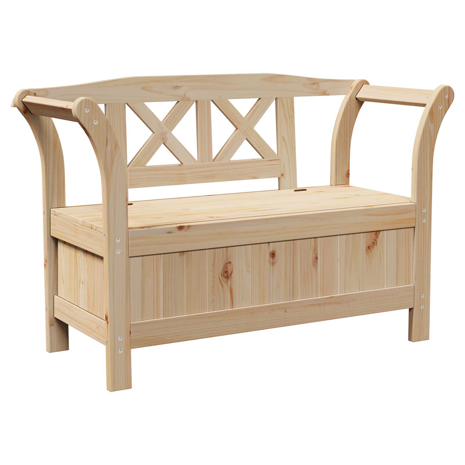 vidaXL Garden Storage Bench 119x76x44 cm Solid Wood Pine | vidaXL.ie