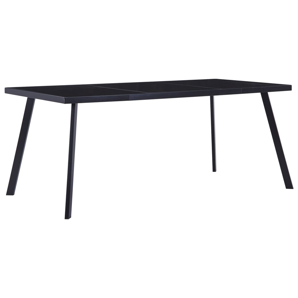 vidaXL Dining Table Black 160x80x75 cm Tempered Glass | vidaXL.ie