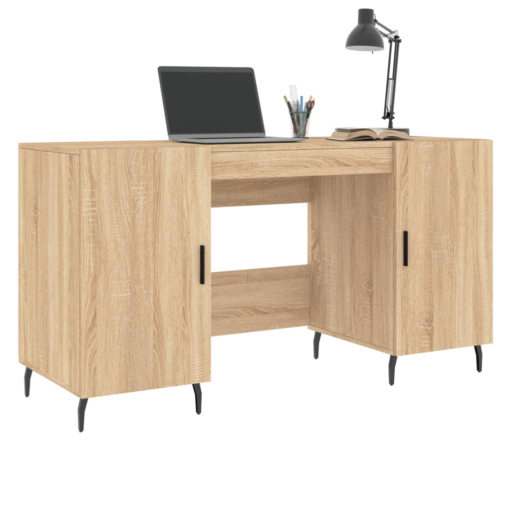 vidaXL Desk Sonoma Oak 140x50x75 cm Engineered Wood | vidaXL.ie