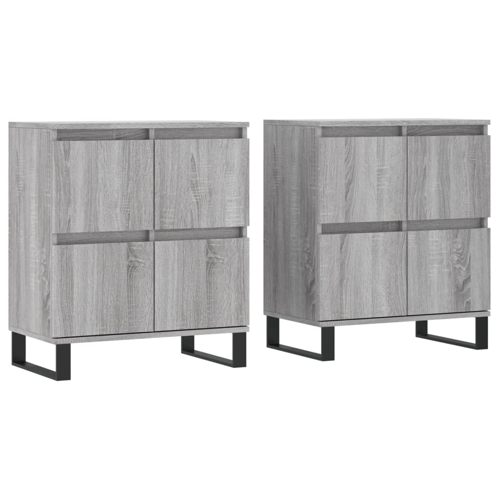 vidaXL Sideboards 2 pcs Grey Sonoma Engineered Wood | vidaXL.ie