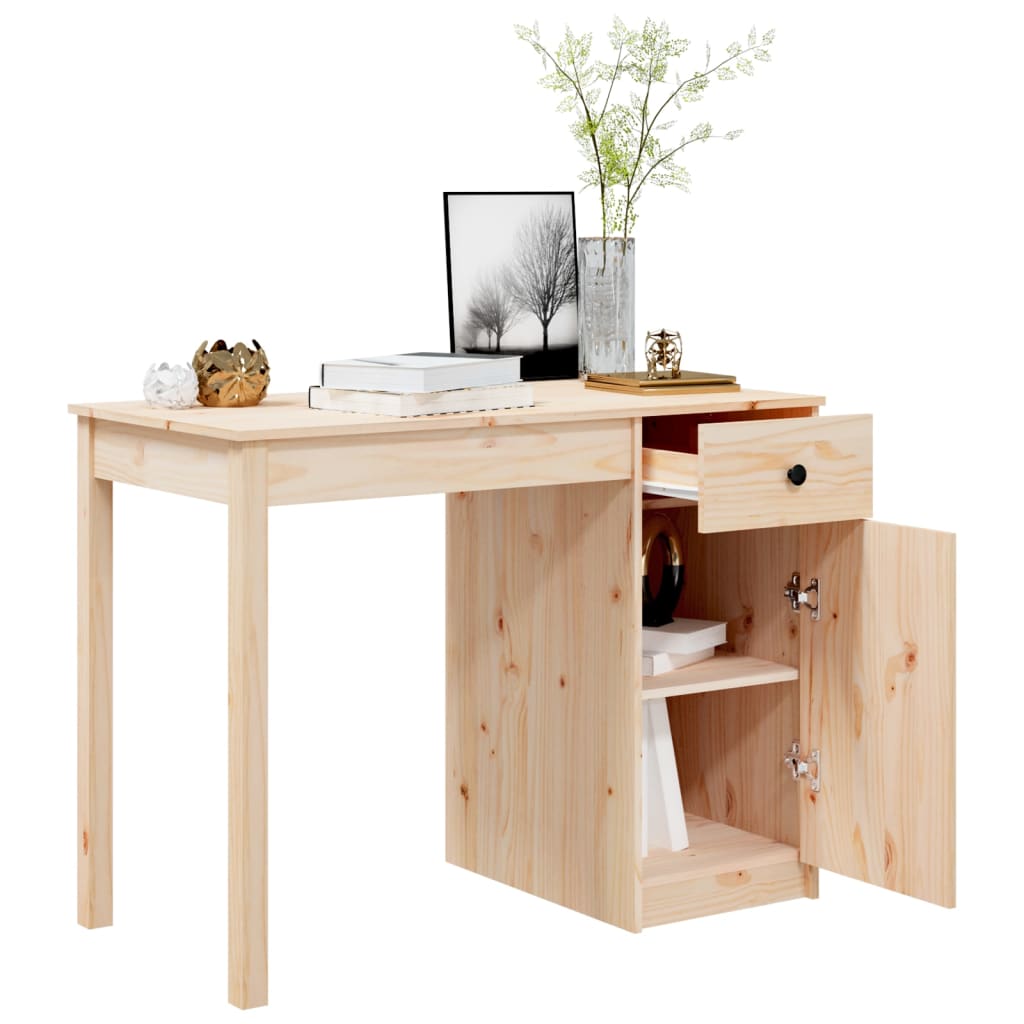 vidaXL Desk 100x50x75 cm Solid Wood Pine | vidaXL.ie