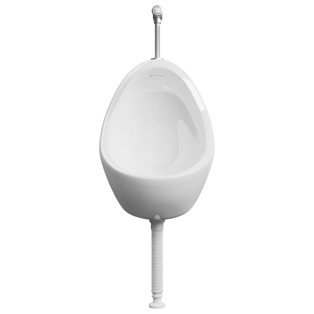 vidaXL Wall Hung Urinal with Flush Valve Ceramic White | vidaXL.ie