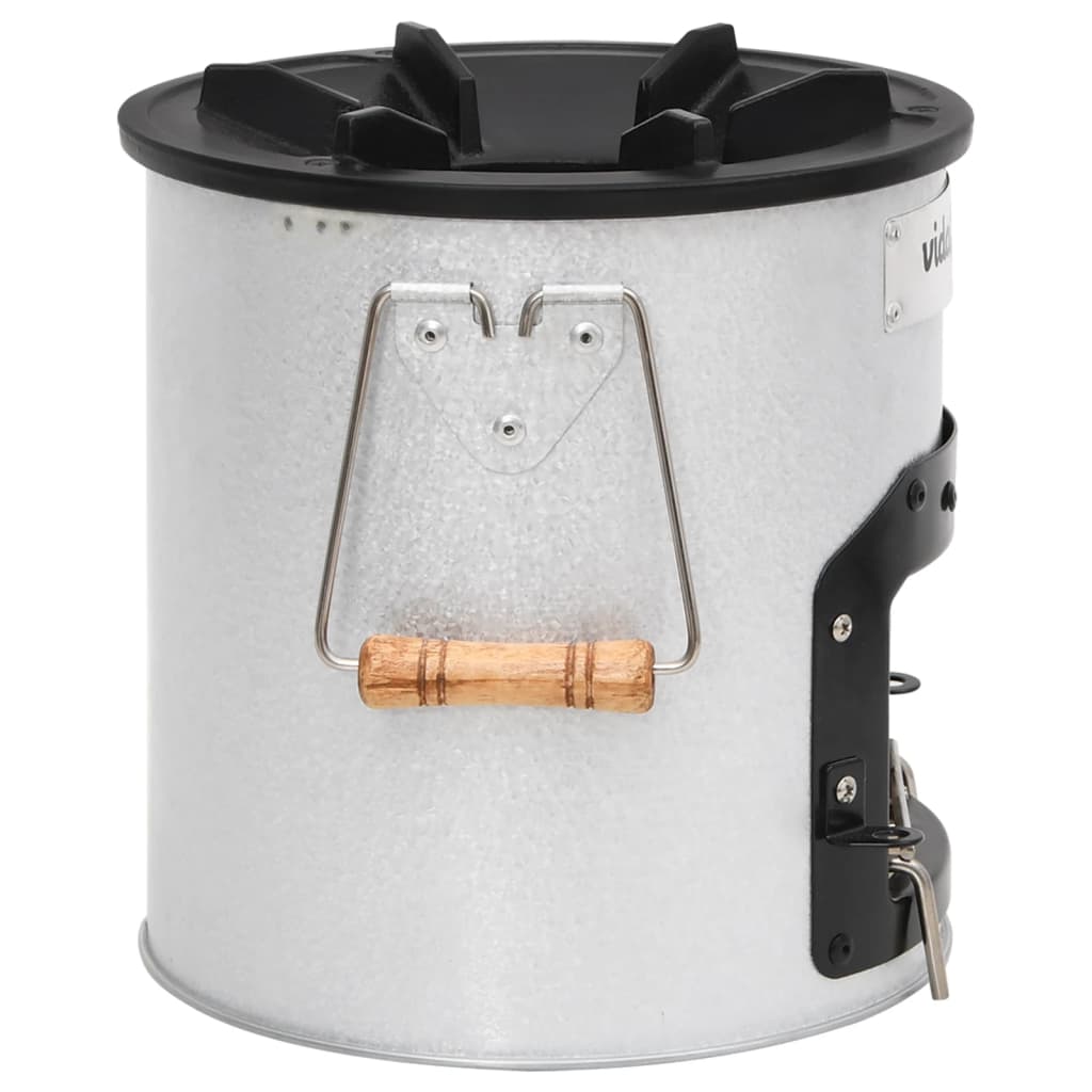 vidaXL Camping Wood Stove Silver 45x25x26 cm Steel | vidaXL.ie